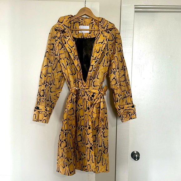 Frame Denim | Jackets & Coats | Frame Python Print Trench Coat Jacket ...